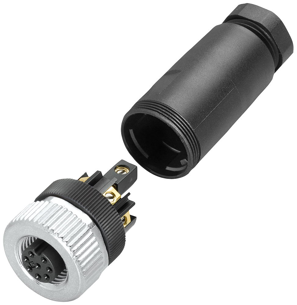 SIEMENS: RF connector M12 8-pole, female, straight, Screw